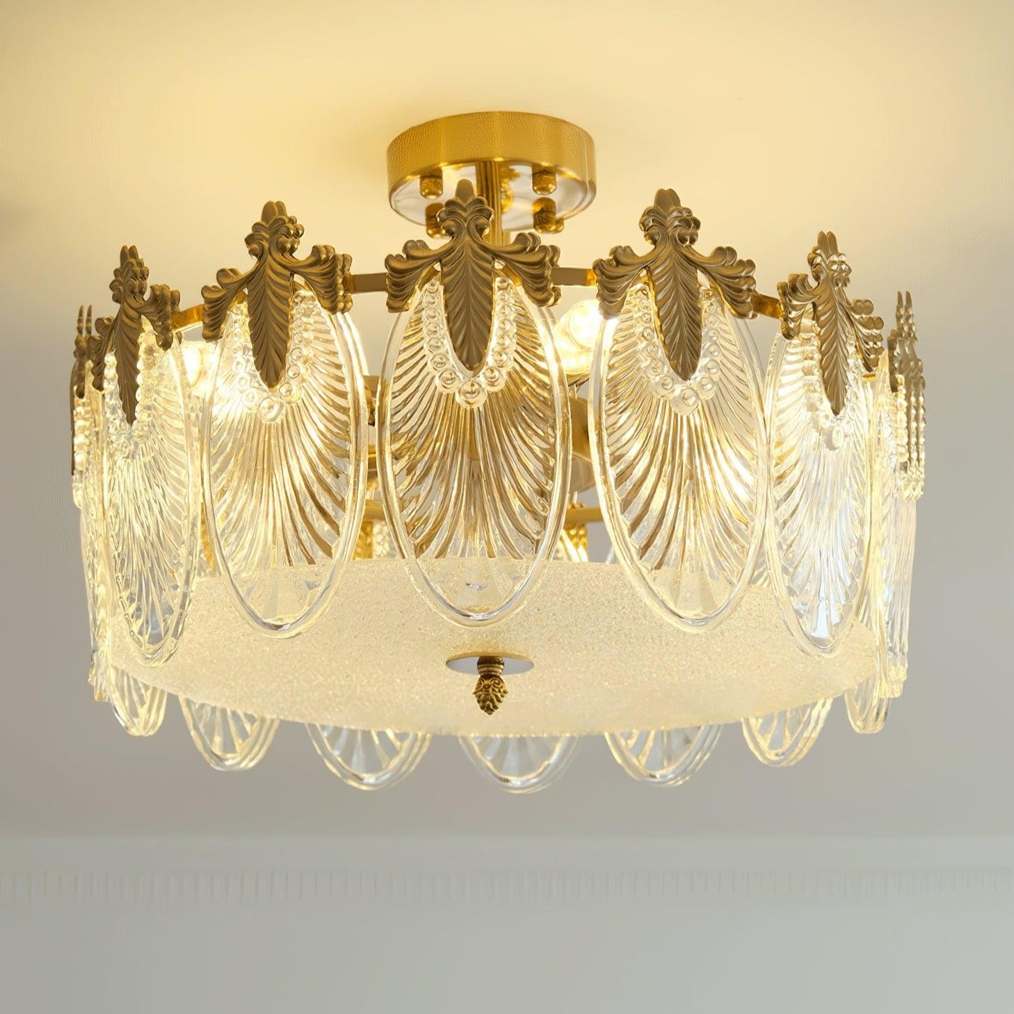 Decorative Pattern Glass Round Chandelier – Arture Lighting