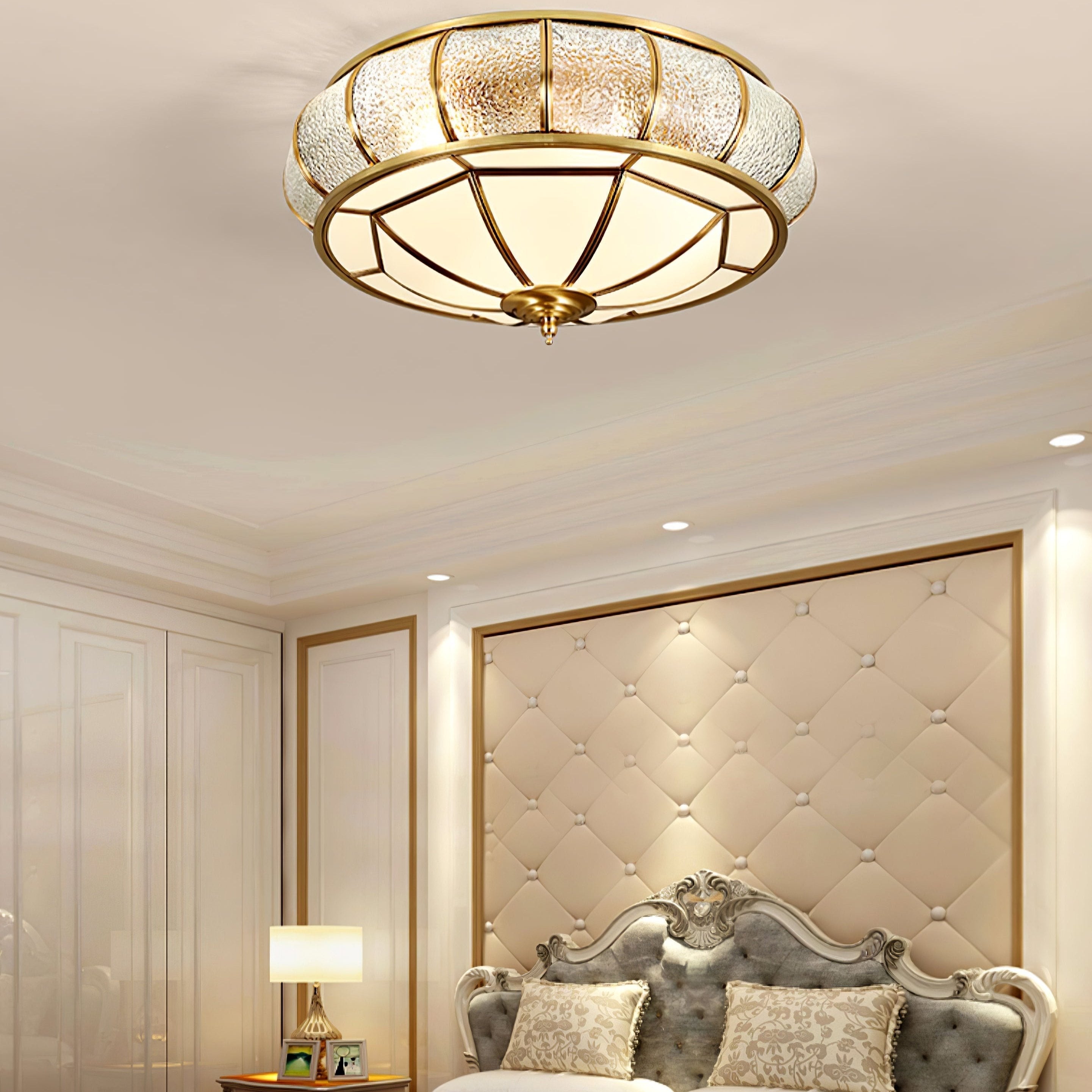 Round Textured Glass Ceiling Light – Arture Lighting