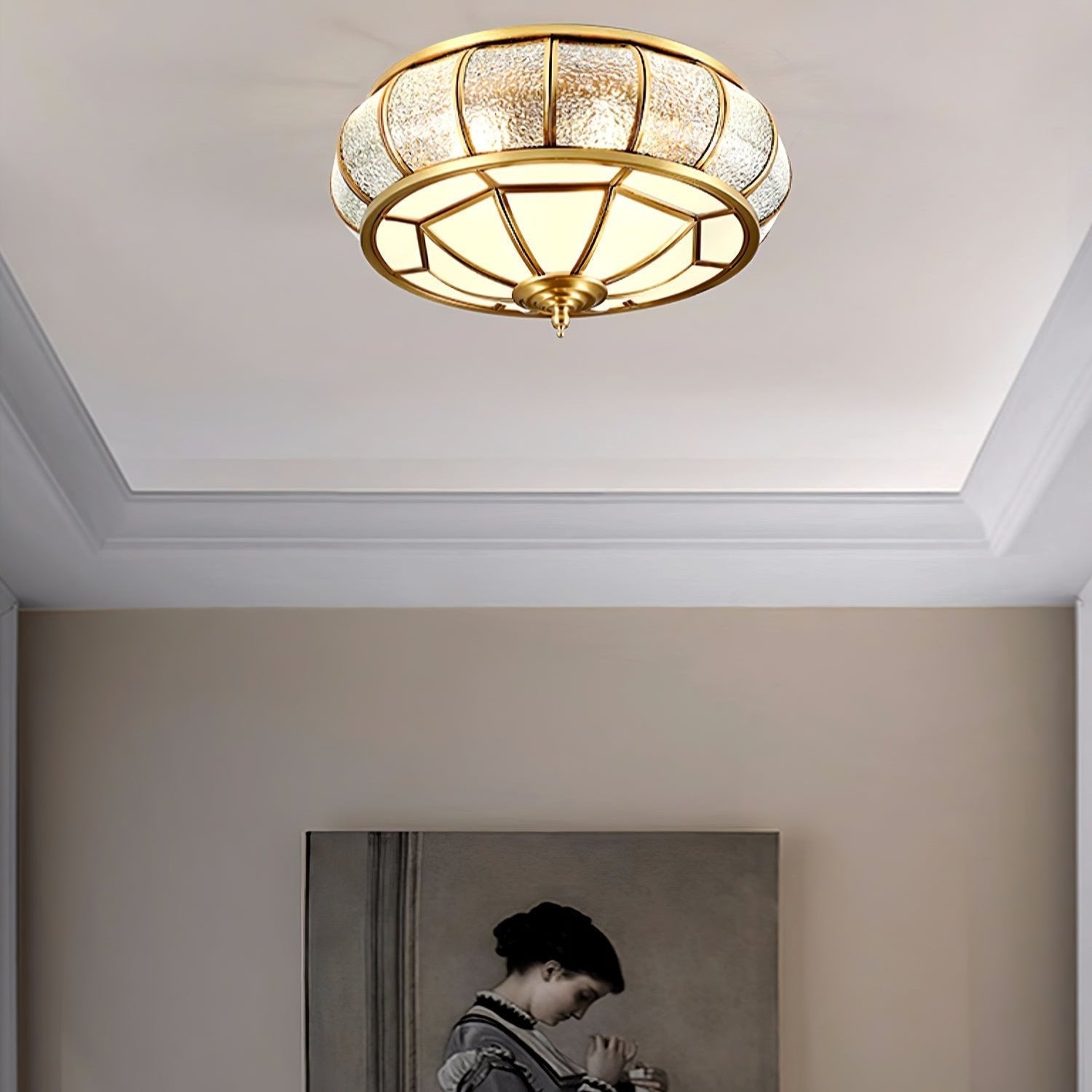 Round Textured Glass Ceiling Light – Arture Lighting